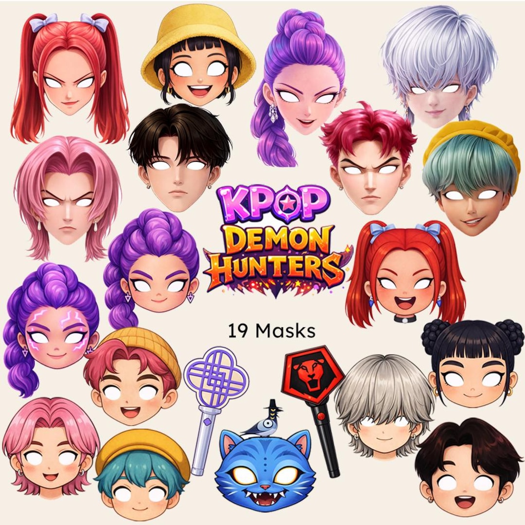 KPOP Demon Hunters Anime Masks, 19 Cosplay Props - Etsy