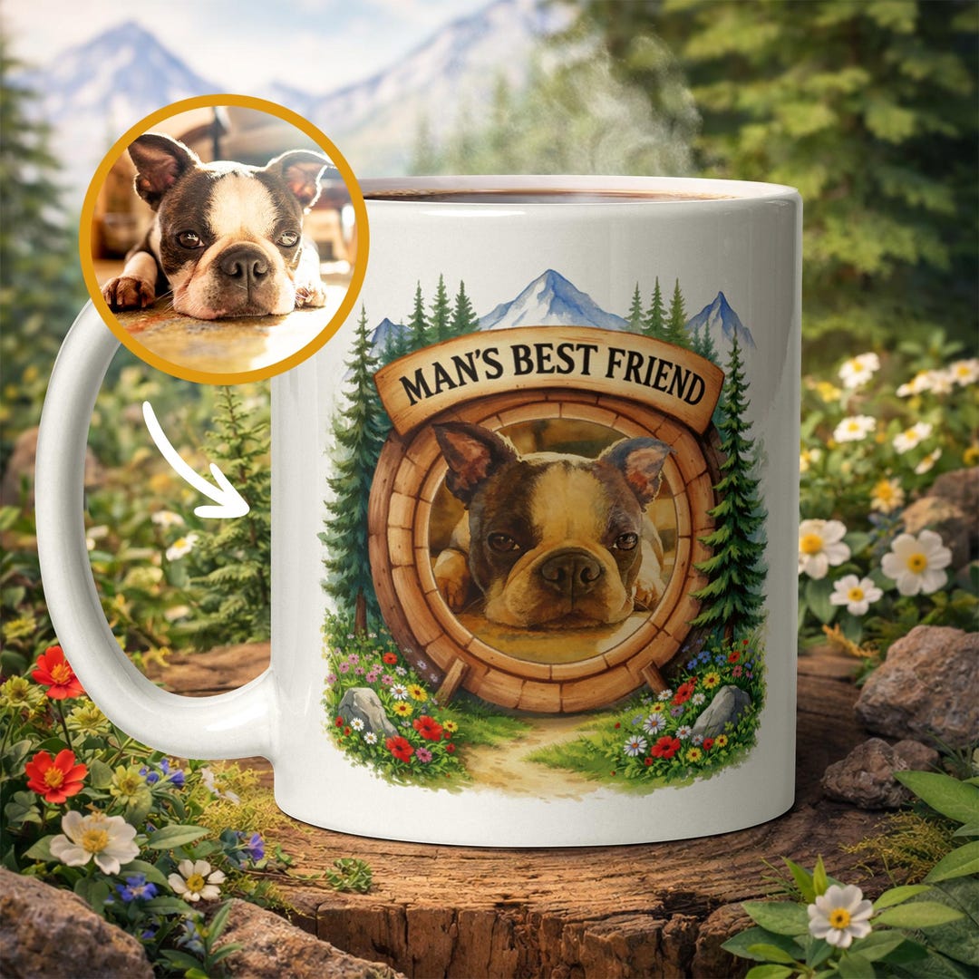 Custom Dog Mug From Photo – Man’s Best Friend Rustic Design - Etsy