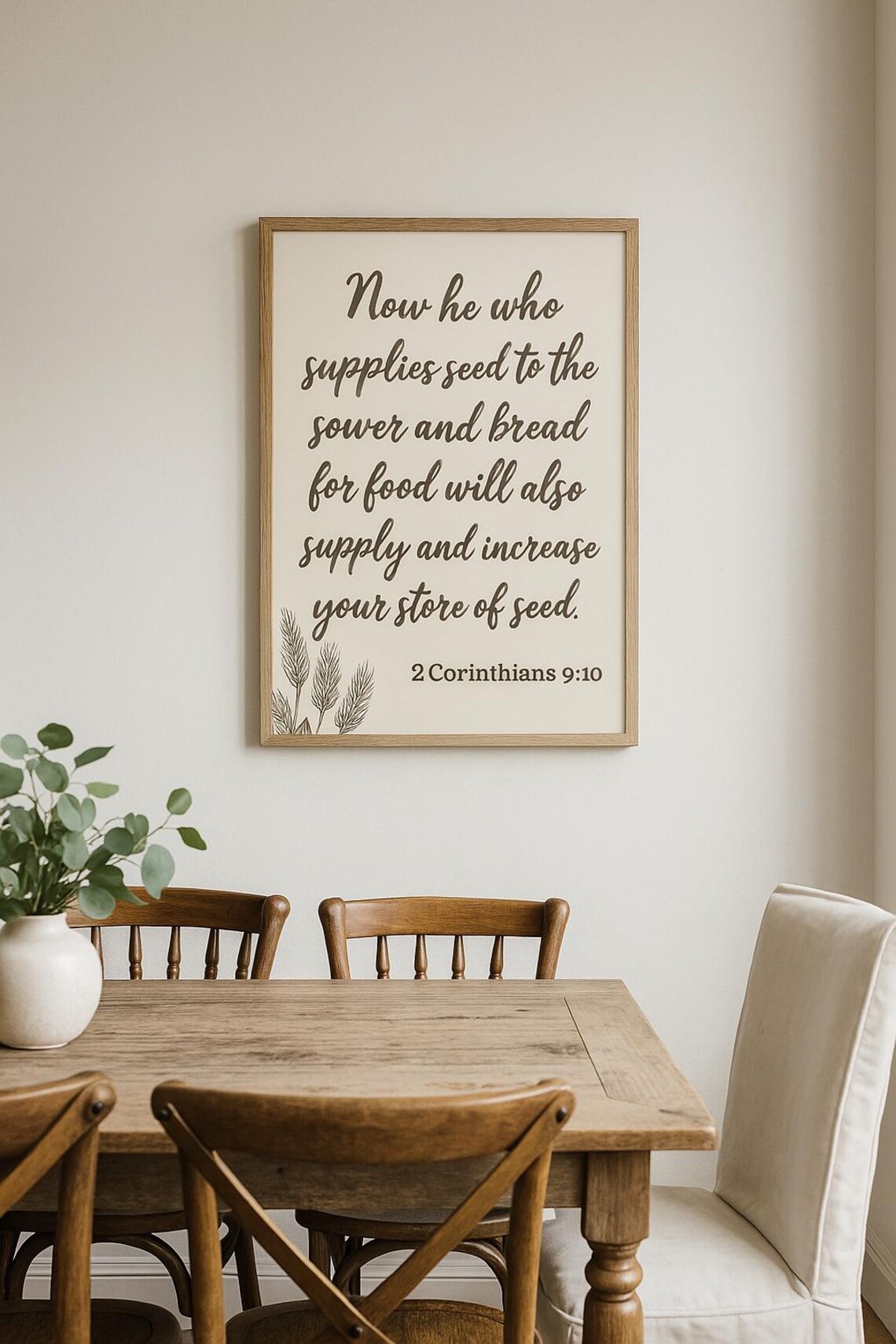 Farmhouse Scripture Print | 2 Corinthians 9:10 Bible Verse Wall Art ...