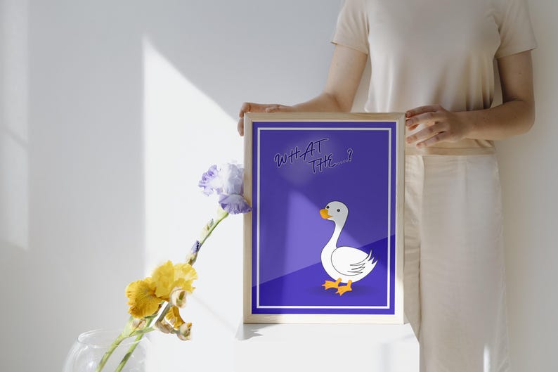 Home Poster "what the Duck" - Funny Animal Blue Wall Art Print - Etsy UK