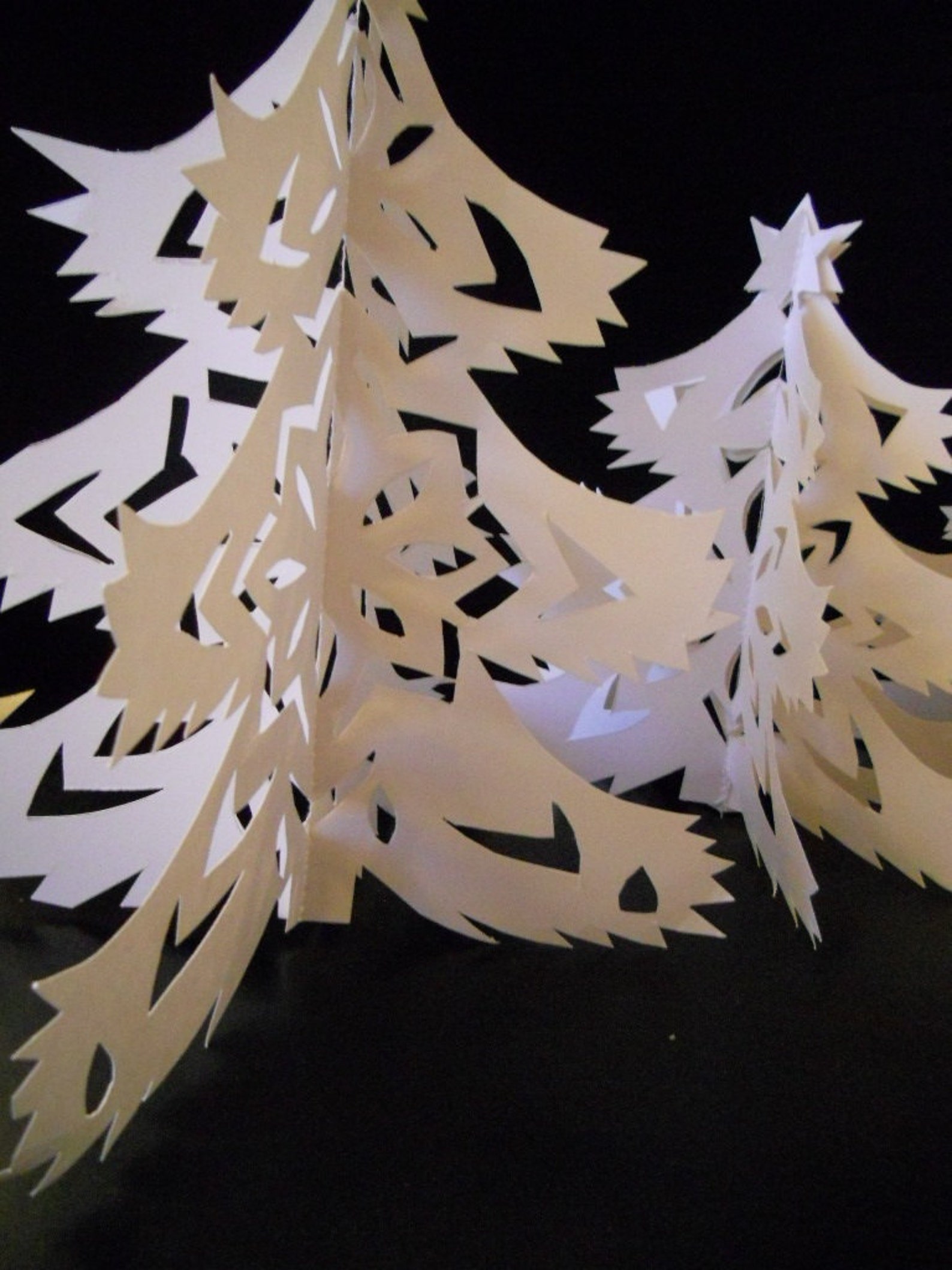 3 Papercut Trees Winter Scherenschnitte Trees 3 Paper Sculpture Fun ...