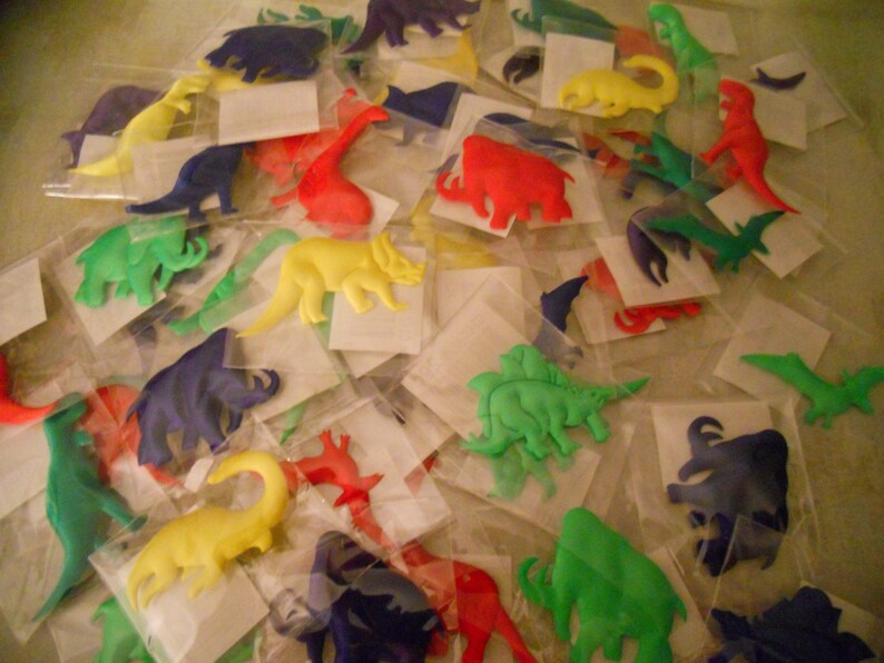 Dinosaur Colorful Fabric Puffs ~ 50 Toy or Craft Supply for Learning ...