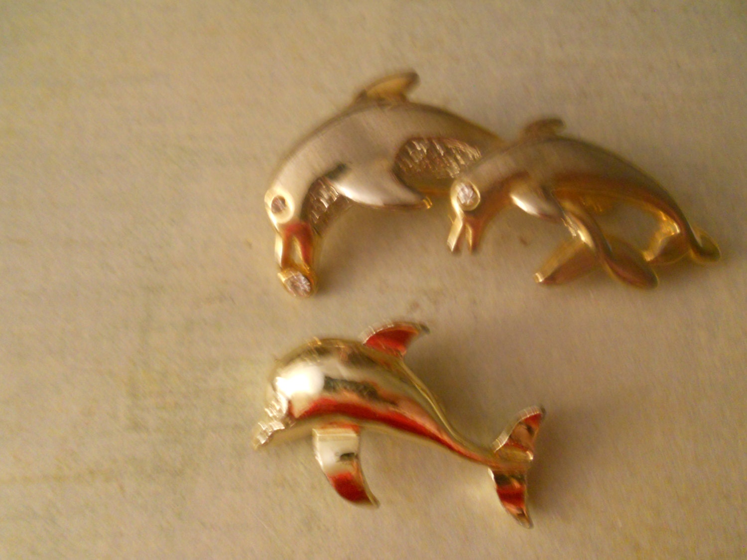 Dolphin Brooch Pins - Pair of Dolphins Brooch With Rhinestones and ...