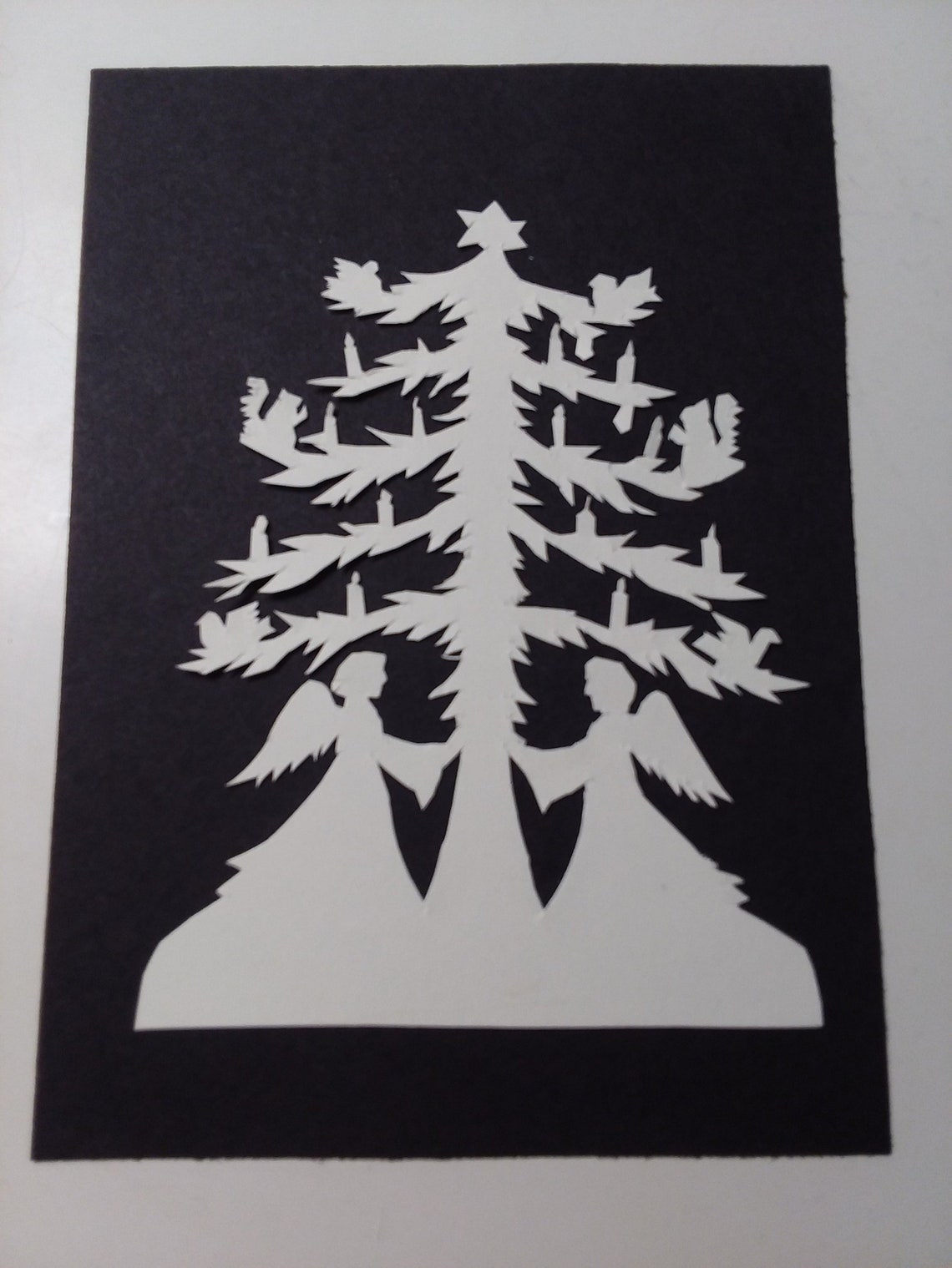 Angel Tree Scherenschnitte Paper-cutting ~ Beautiful Angel Tree Mounted ...