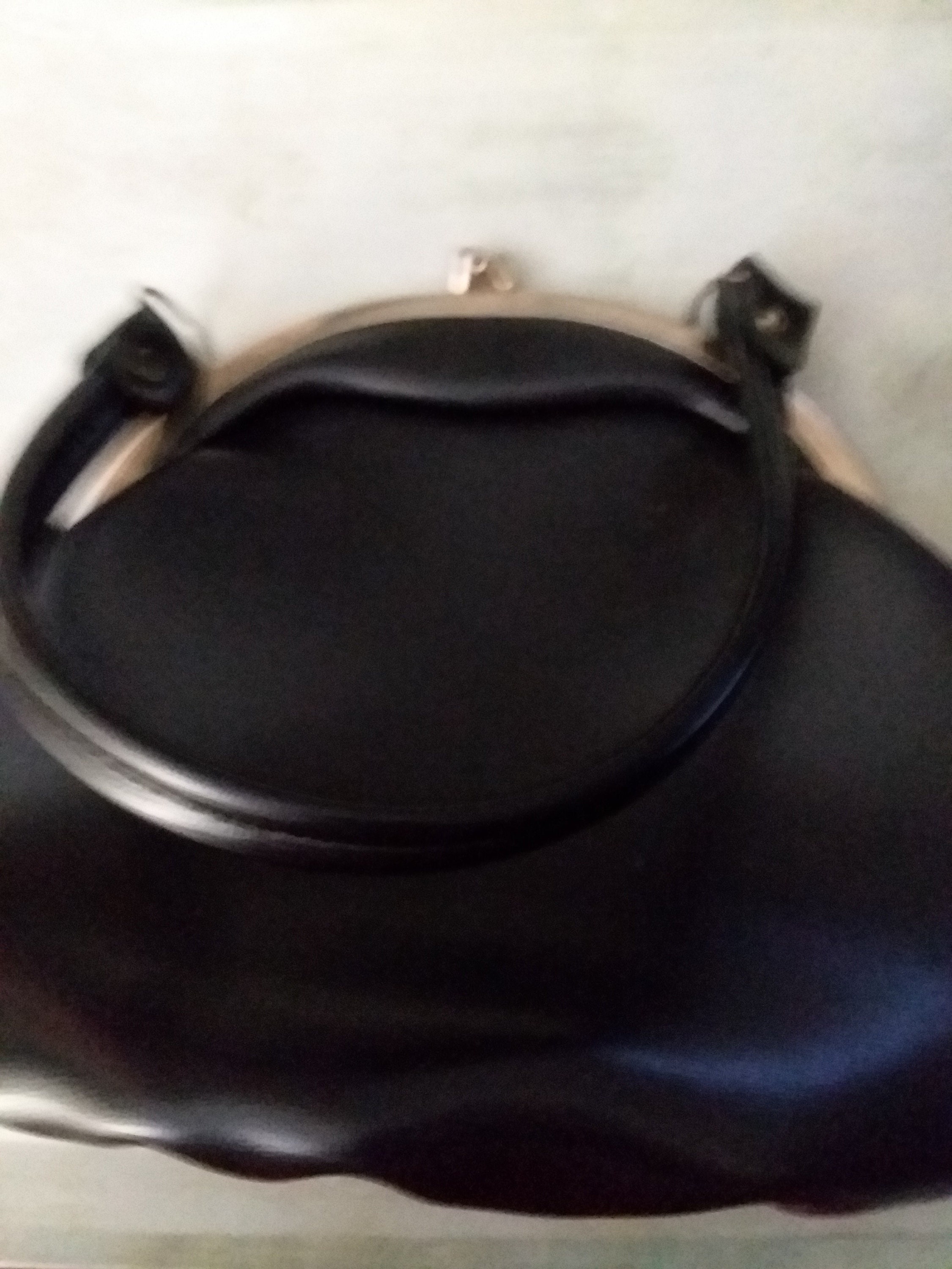 1940 Black Purse Snap Closure With Gathered Bottom ~ Perfect Vintage ...