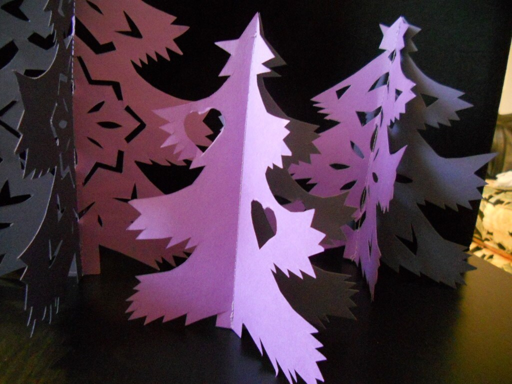 3 Papercut Trees Winter Scherenschnitte Trees 3 Paper Sculpture Fun ...