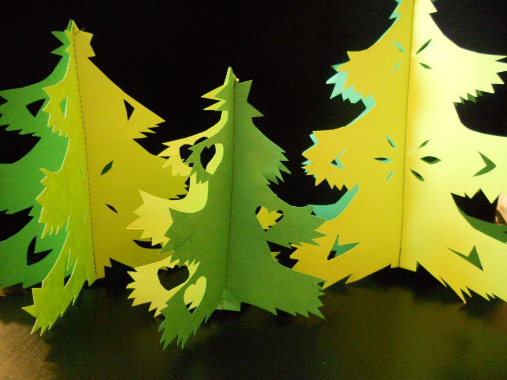 3 Papercut Trees Winter Scherenschnitte Trees 3 Paper Sculpture Fun ...