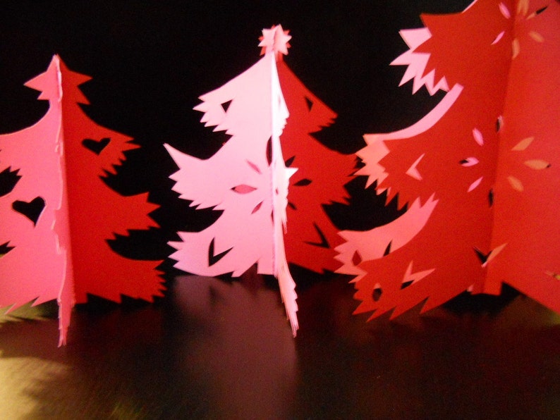 3 Papercut Trees Winter Scherenschnitte Trees 3 Paper Sculpture Fun ...