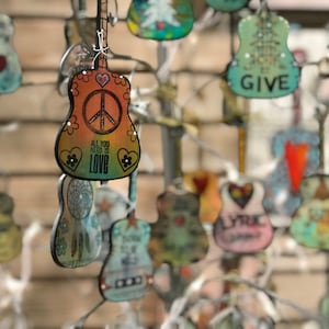 One Love, Bob Marley, Guitar Ornament, Rasta, Music Inspired, Reggae ...