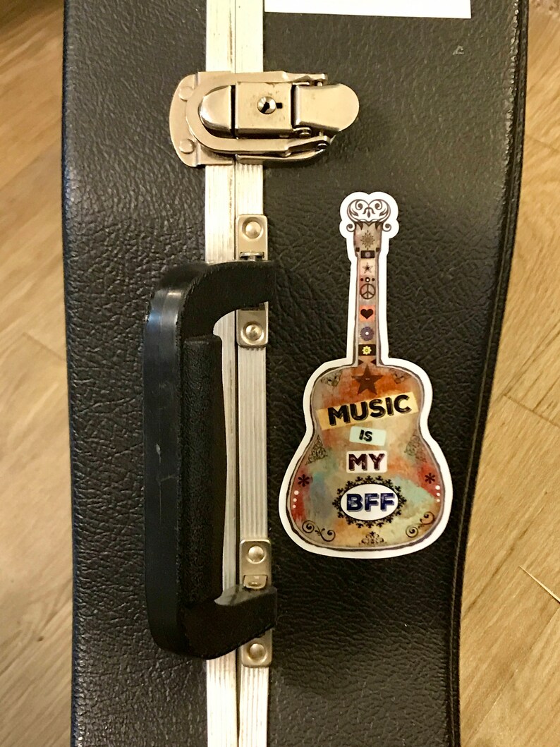 Guitar Sticker MUSIC is LIFE Vinyl Sticker stickers for | Etsy