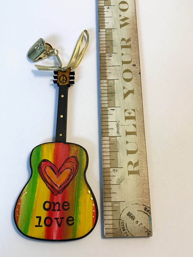 One Love, Bob Marley, Guitar Ornament, Rasta, Music Inspired, Reggae ...