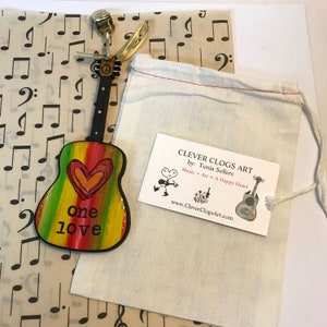 One Love, Bob Marley, Guitar Ornament, Rasta, Music Inspired, Reggae ...
