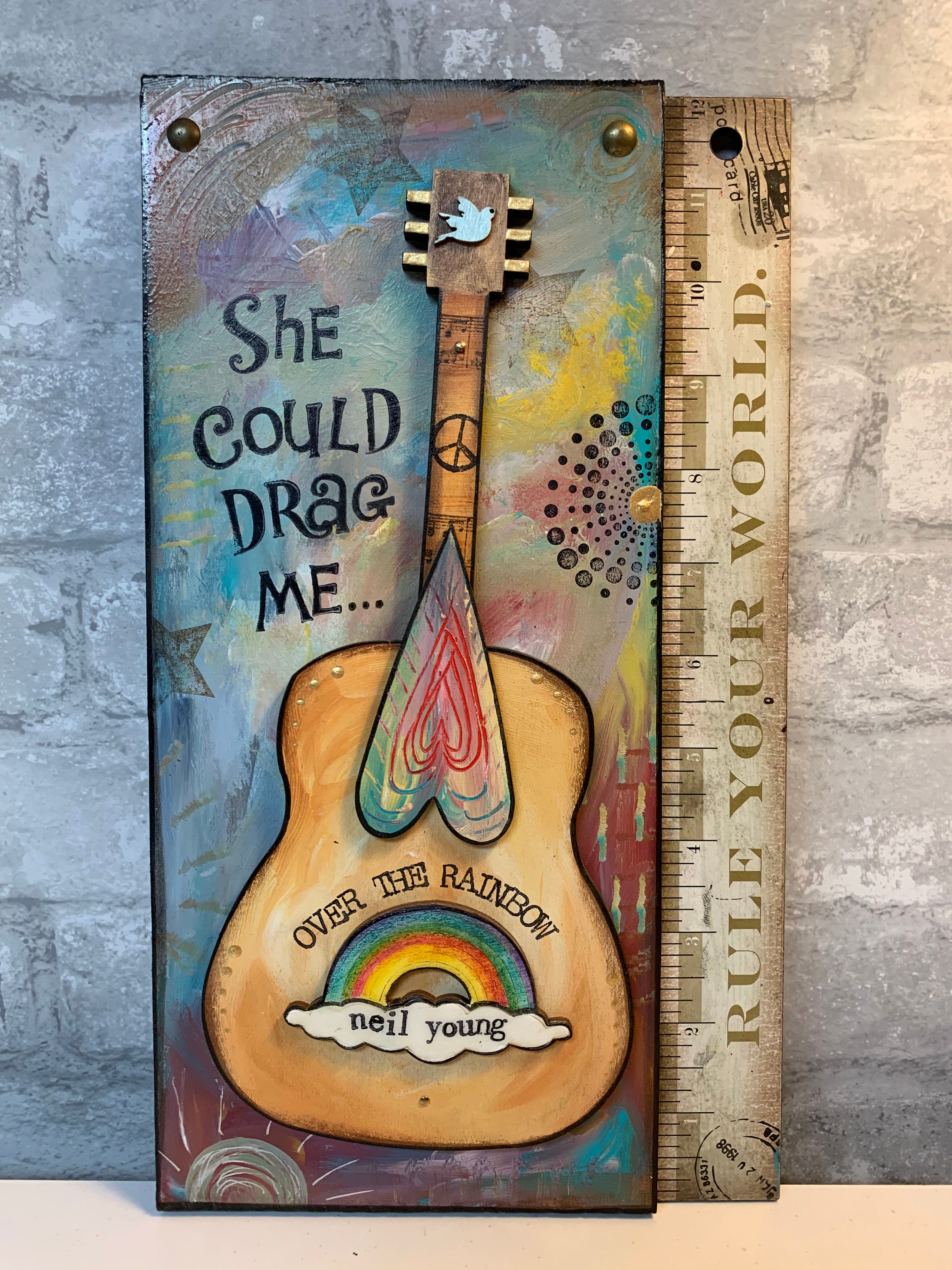 Neil Young Art, Down by the River, Music Inspired Art, Over the Rainbow ...