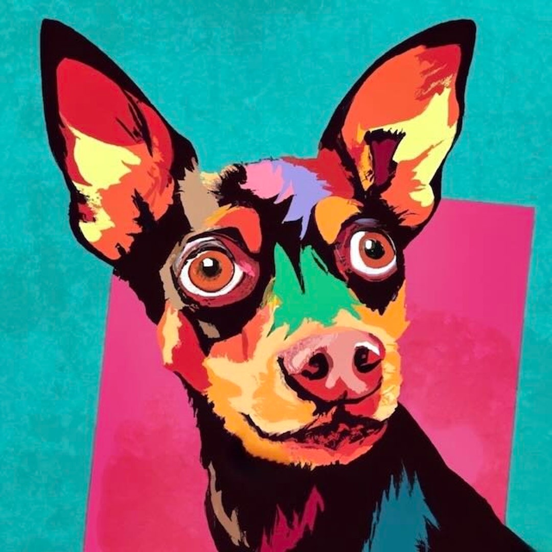 Miniature Pinscher Pop Art Print - Min Pin Wall Art - Min Pin Art - Fun ...