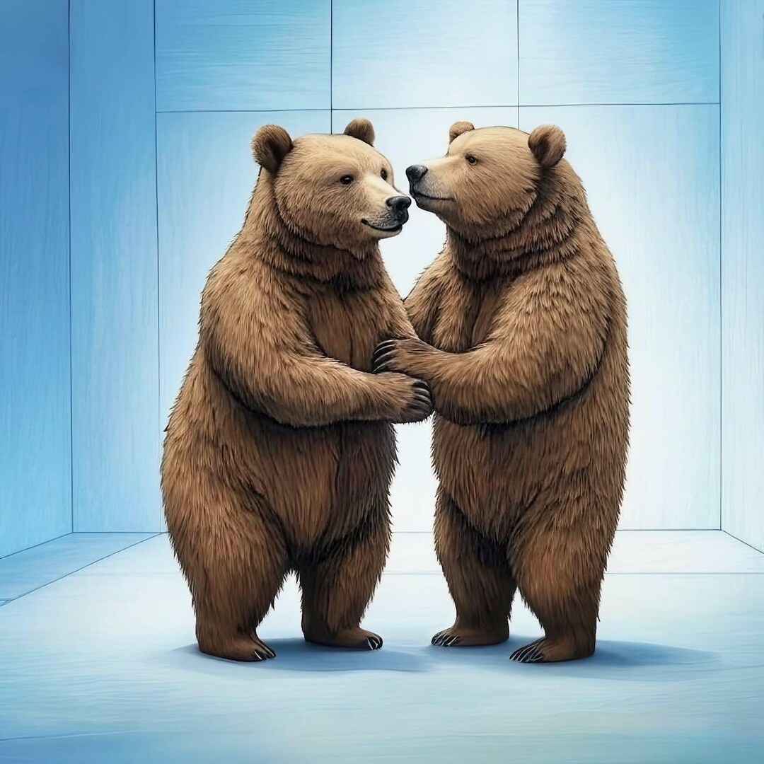 Brown Bear Art - Big Bear Art Print - Sweet Brown Bears - Hand-signed ...