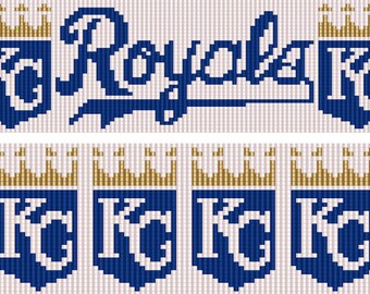 Two Kansas City Royals-inspired 2-drop Peyote Stitch Cuff Bracelet ...