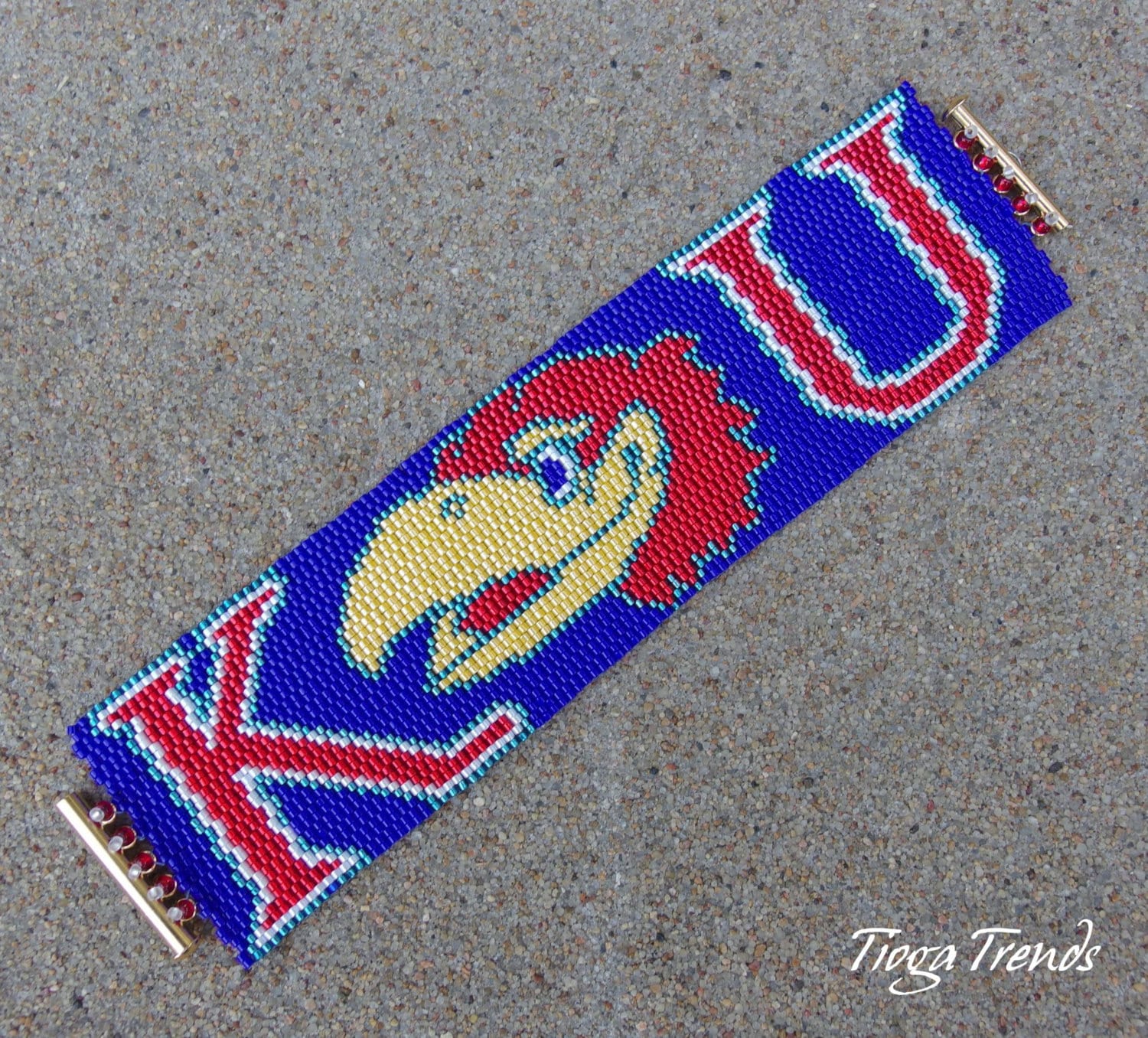 2-drop Peyote Stitch Pattern Inspired by the KU Kansas University ...