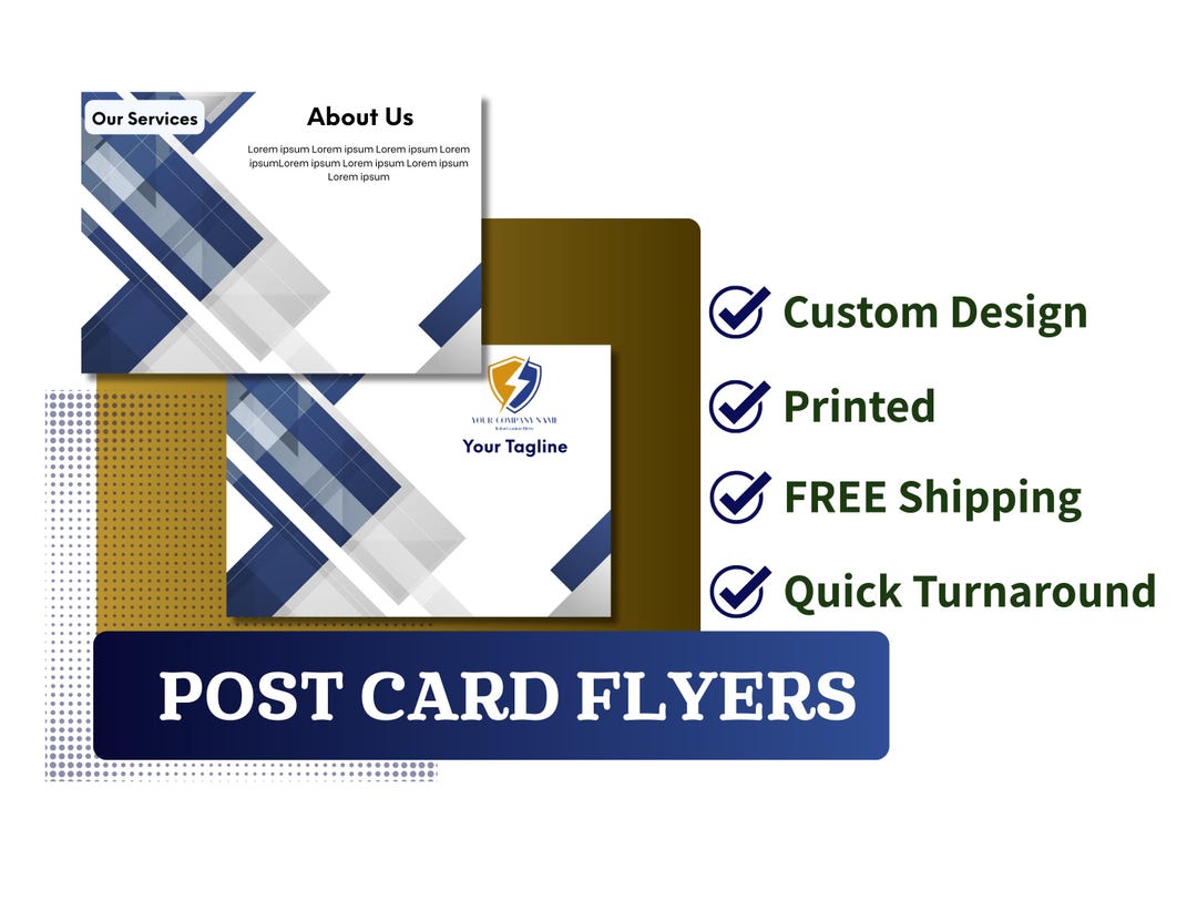 Design and Print of 100 Custom Postcard Flyers Front and Back, Custom ...