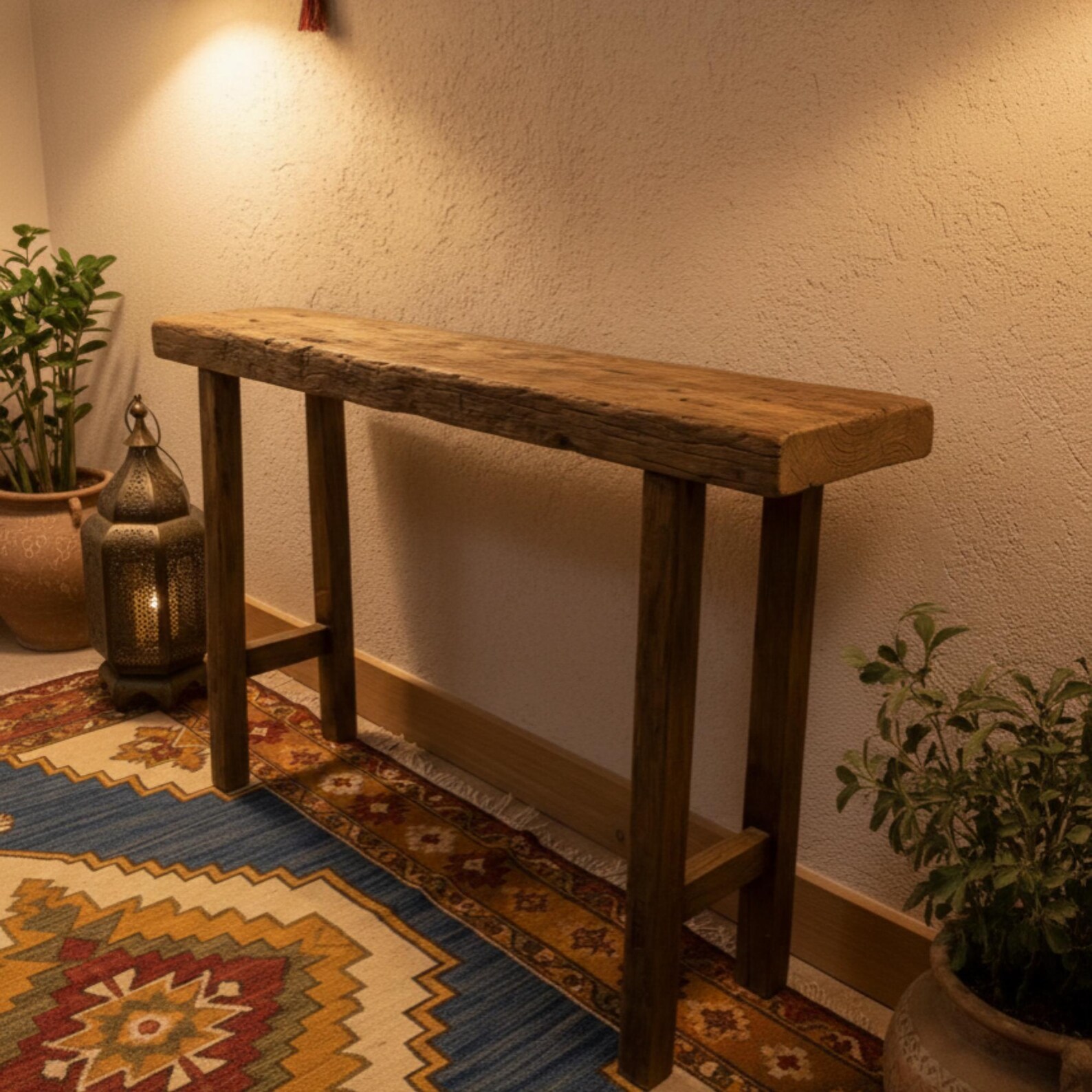 Handmade Live Edge Wood Console Table, Rustic Hallway Entryway Console ...