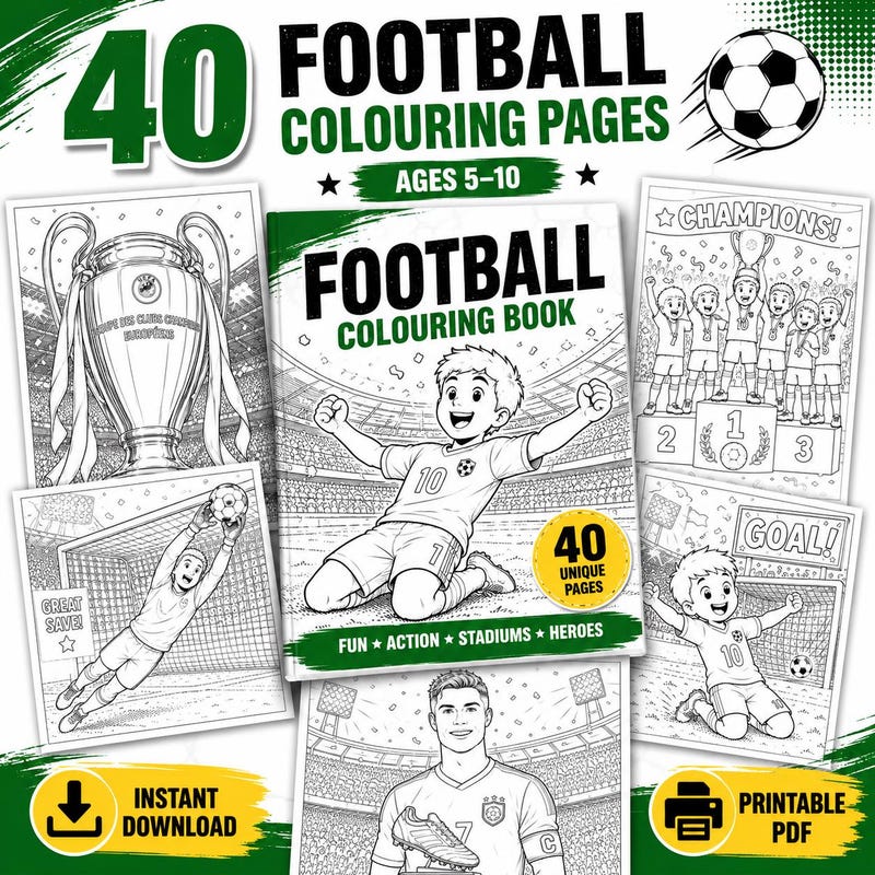 Coloring Books Football - Etsy UK