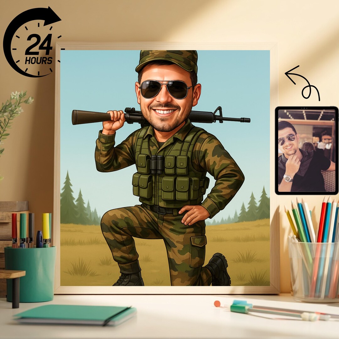 Custom Hunters Cartoon Caricatures, Personalized Gift, Digital Art ...