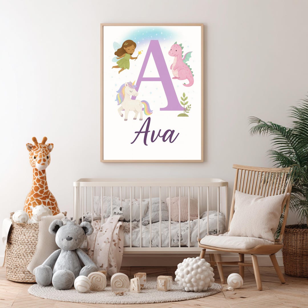 Personalized Initial Name Print| Custom Letter| Printable Baby Name ...