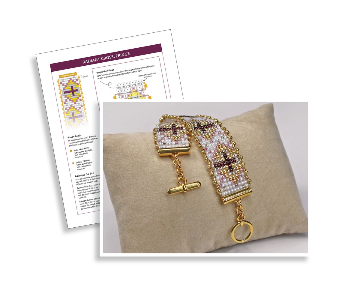 Detailed Fringe Instructions for Radiant Cross Loom Bracelet, Fringe ...