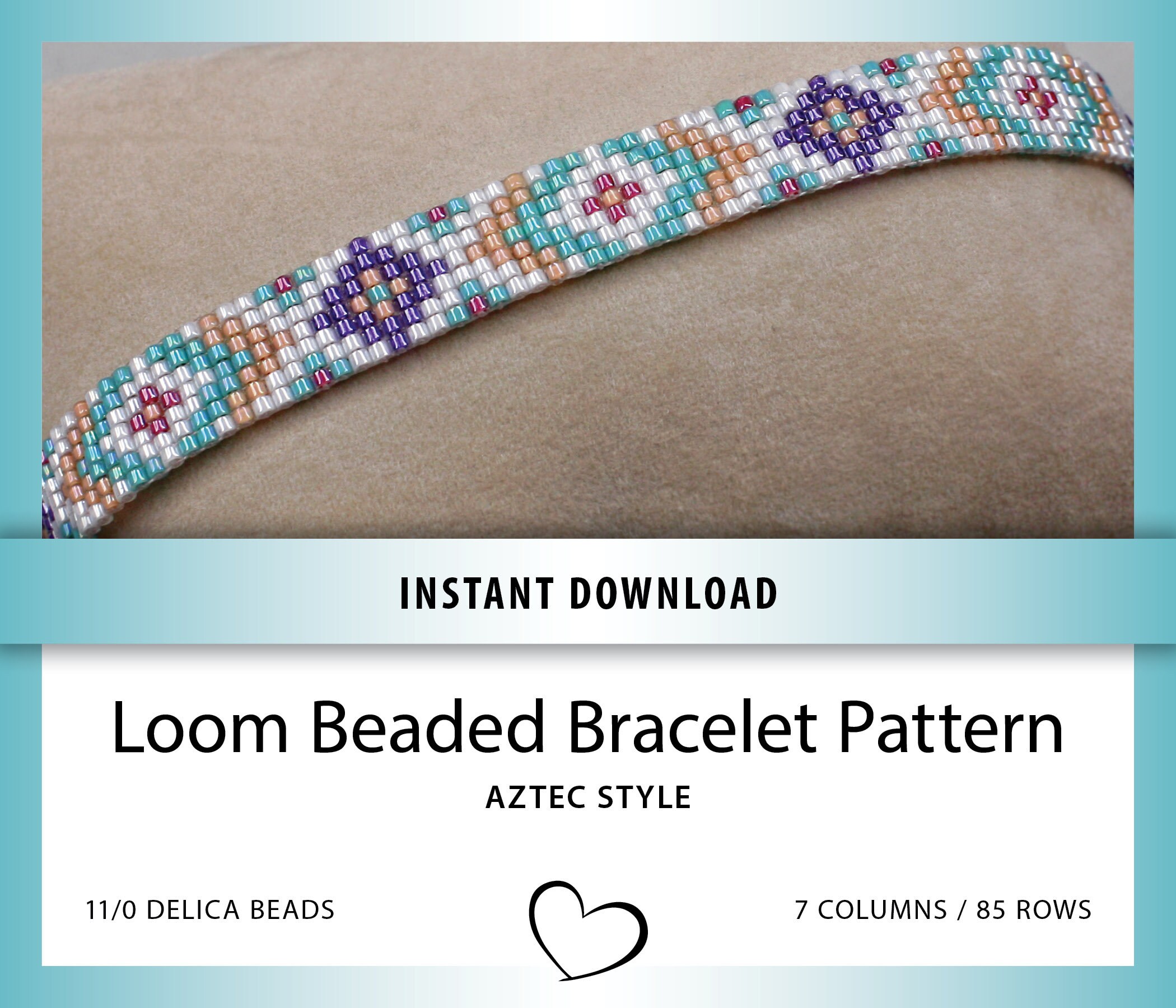 Aztec Loom Pattern, Loom Bracelet Pattern, Original Geometric Design ...