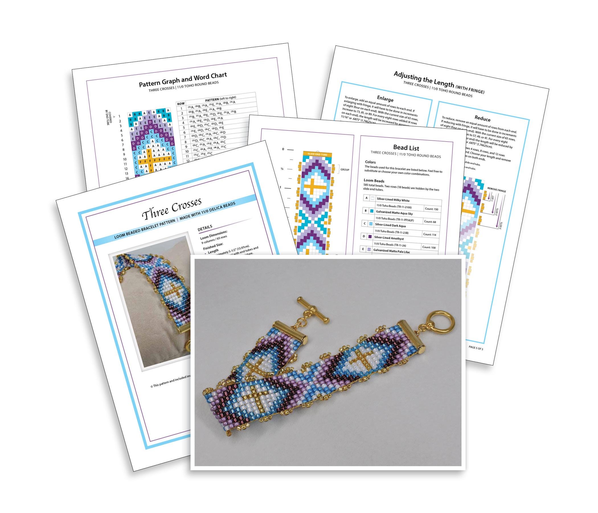 A Printed Copy of the Beaded Loom Pattern for THREE CROSSES. - Etsy