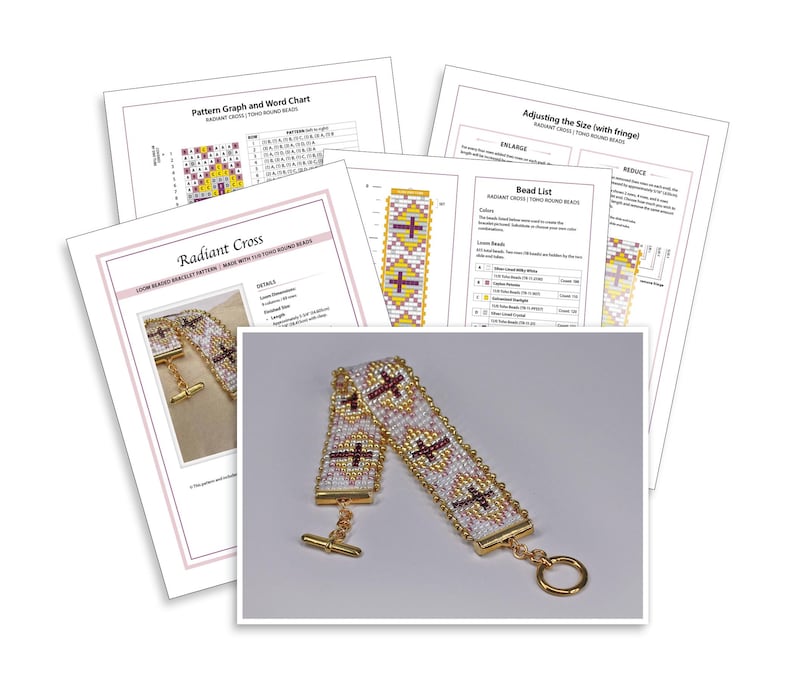 Radiant Cross Beaded Loom Bracelet Pattern, Christian Jewelry (digital ...