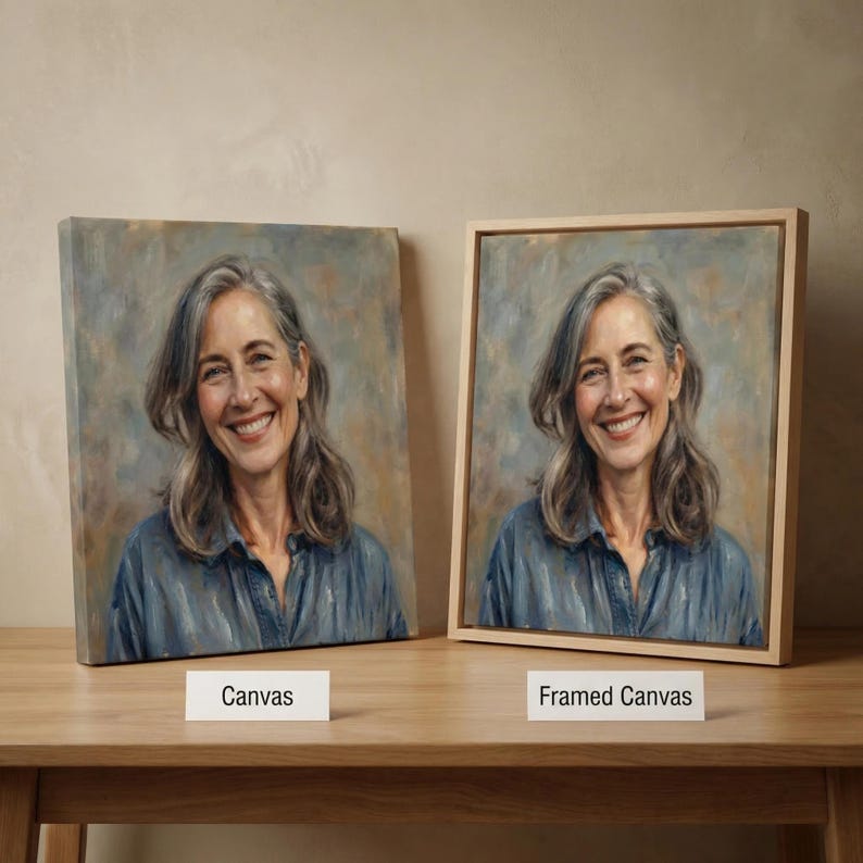 Custom Family Portrait on Canvas, Oil Style Canvas Print, Personalized ...