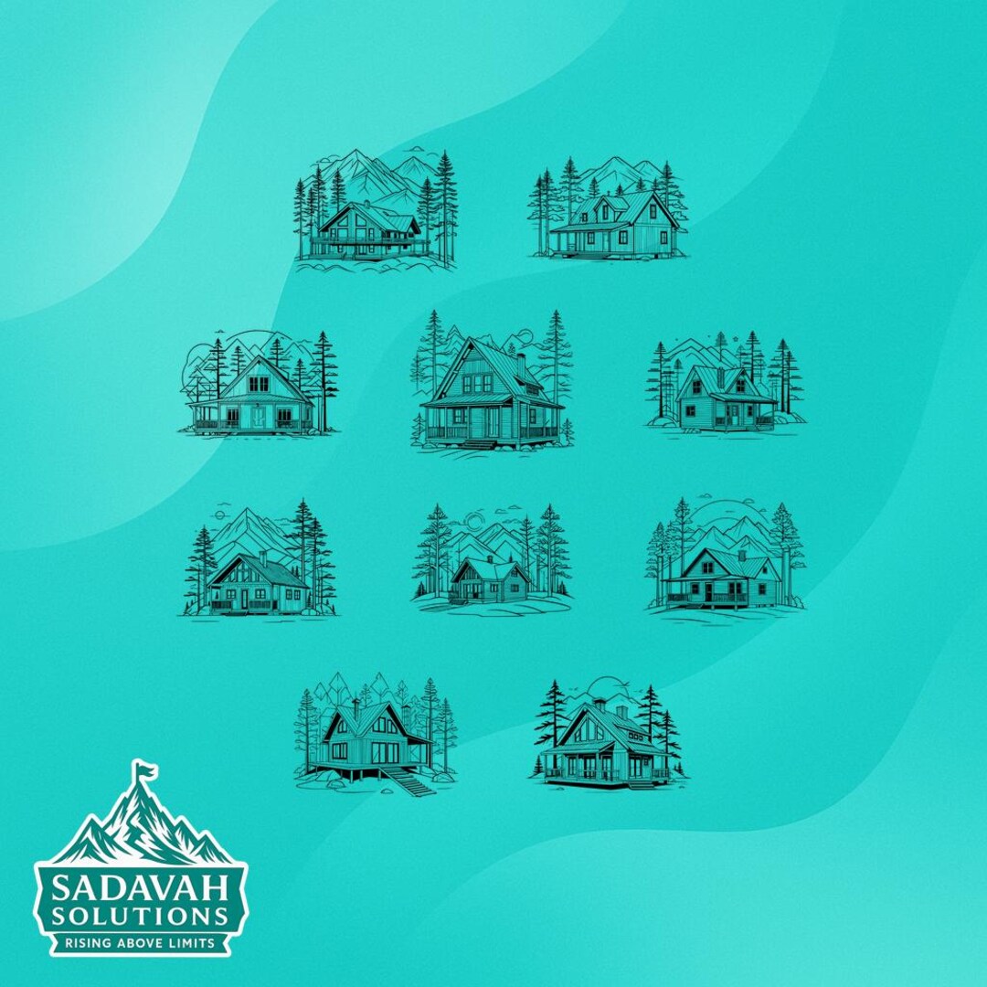 Cabins | SVG DXF EPS + Png | Instant Download - Etsy