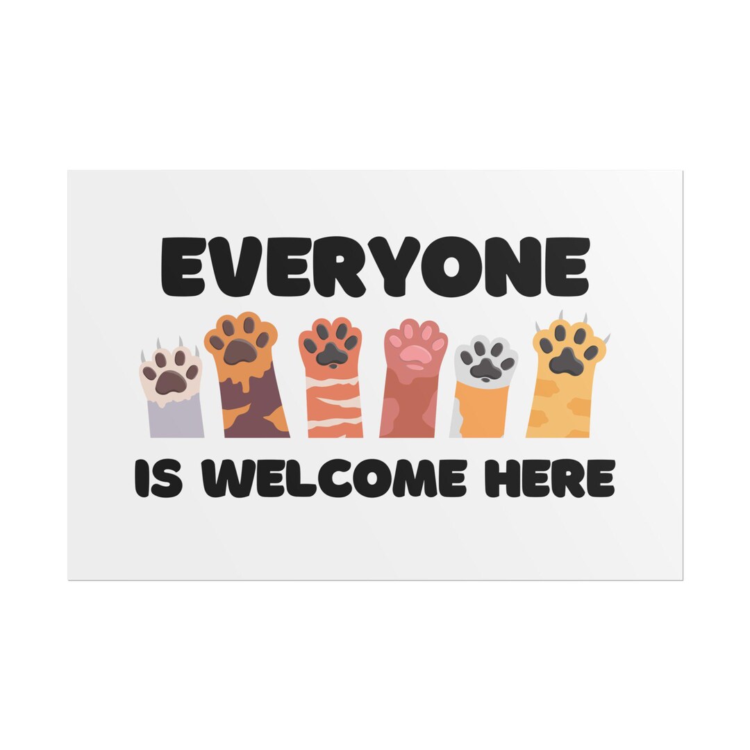Colorful Pet Welcome Rolled Posters, Animal Lover Decor, Home Wall Art ...