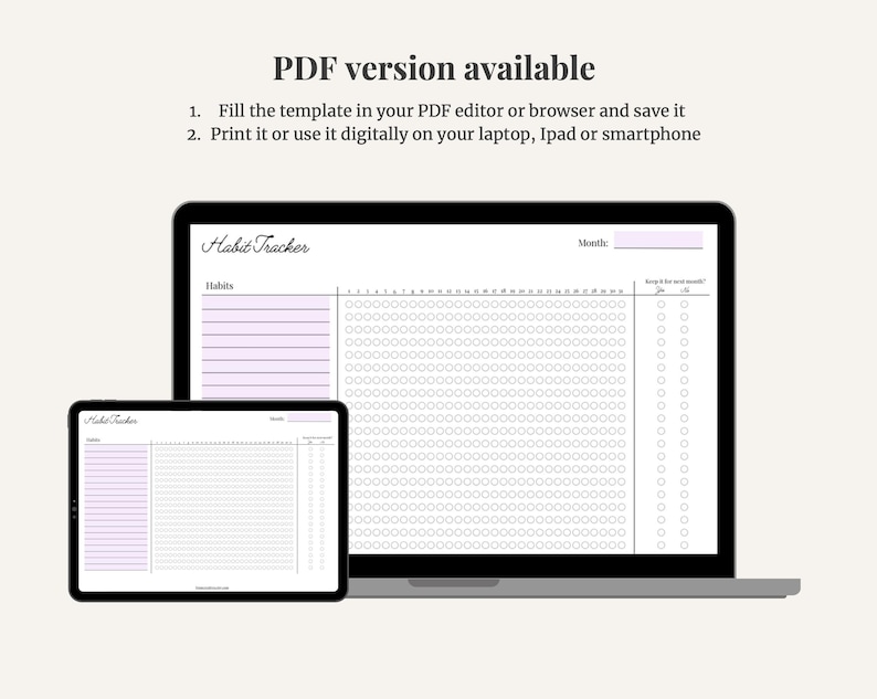 Monthly Habit Tracker Printable | Routine Planner, 30 Day Challenge ...