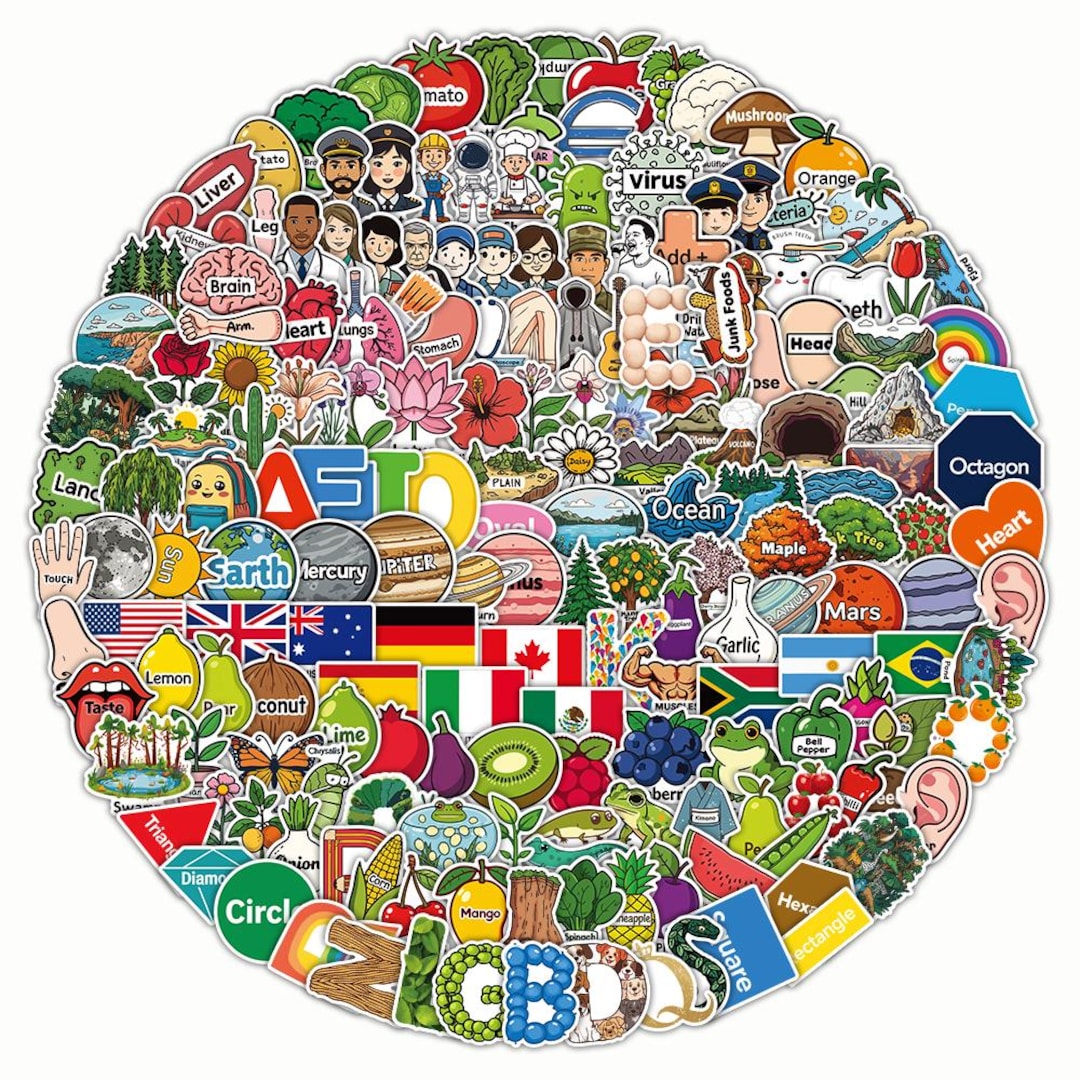 300 Educational Stickers Pack for Kids Learning | Kindergarten Reward ...