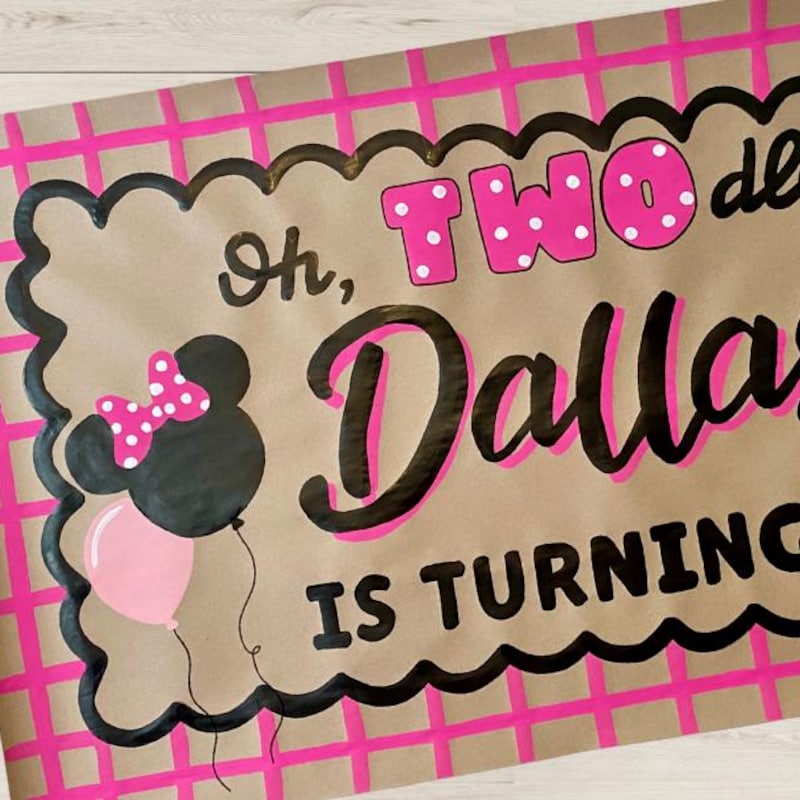 Minnie Mouse Brown Banner - Etsy