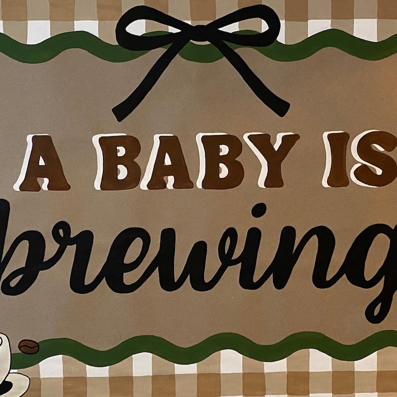 Hand Painted Coffee Themed Baby Shower- A Baby is Brewing - Etsy