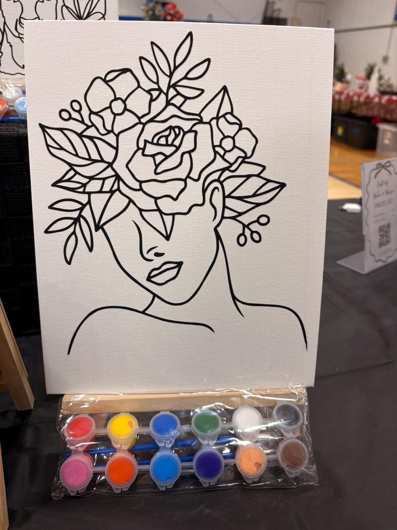 Paint Your Own Canvas - Adult Flower Hat - Sip & Paint Kit ...
