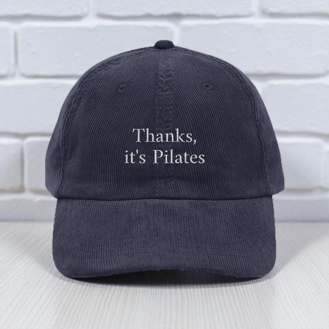 Thanks It’s Pilates Corduroy Hat | Vintage Embroidered Cap | Pilates ...
