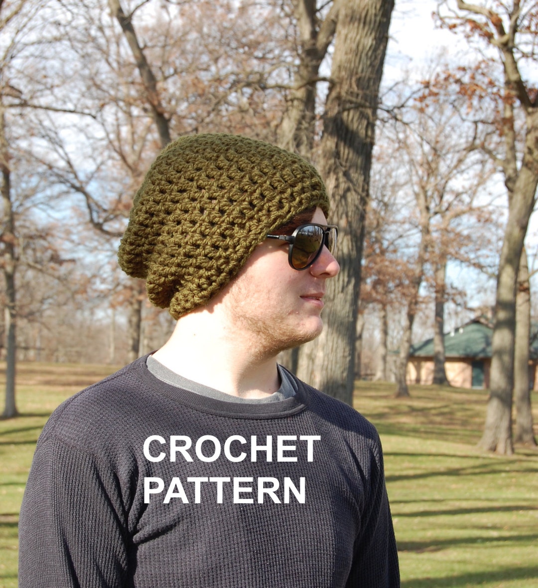 Men's Brimless Crochet Hat Pattern, Super Easy Crochet Hat PATTERN PDF ...