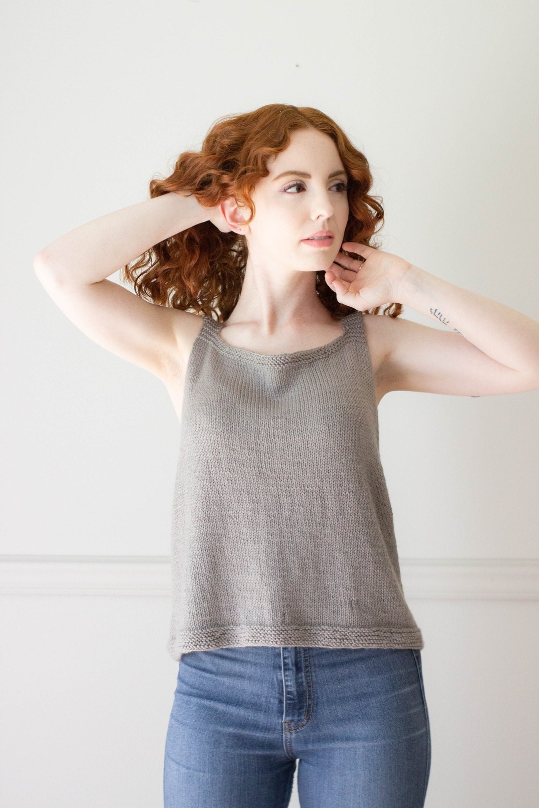 Advanced Beginner Knit Pattern Tower Tank Top With DK Weight Yarn - Etsy