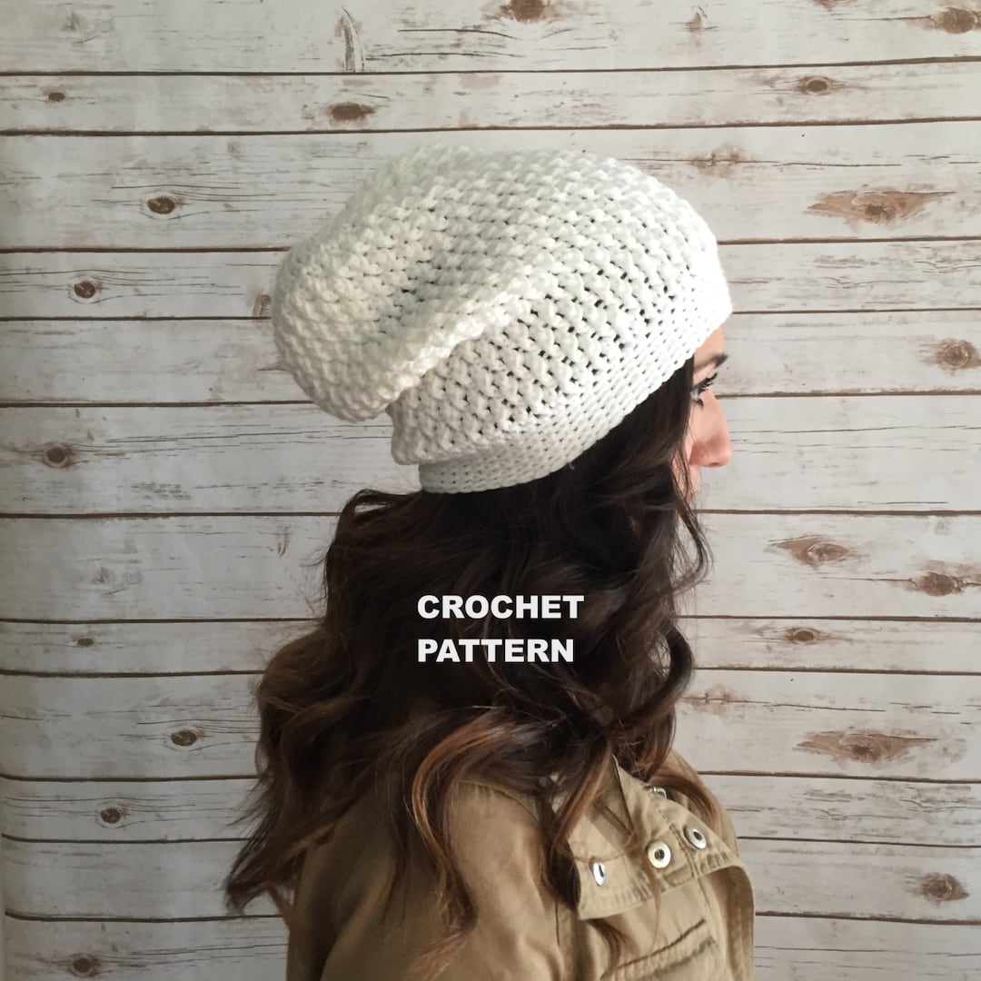 Kelsey Slouchy Beanie: Intermediate Crochet Pattern, Worsted Yarn - Etsy