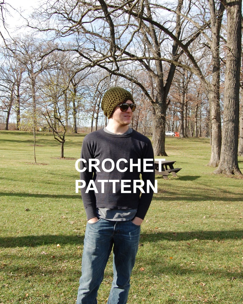 Men's Brimless Crochet Hat Pattern, Super Easy Crochet Hat PATTERN PDF ...