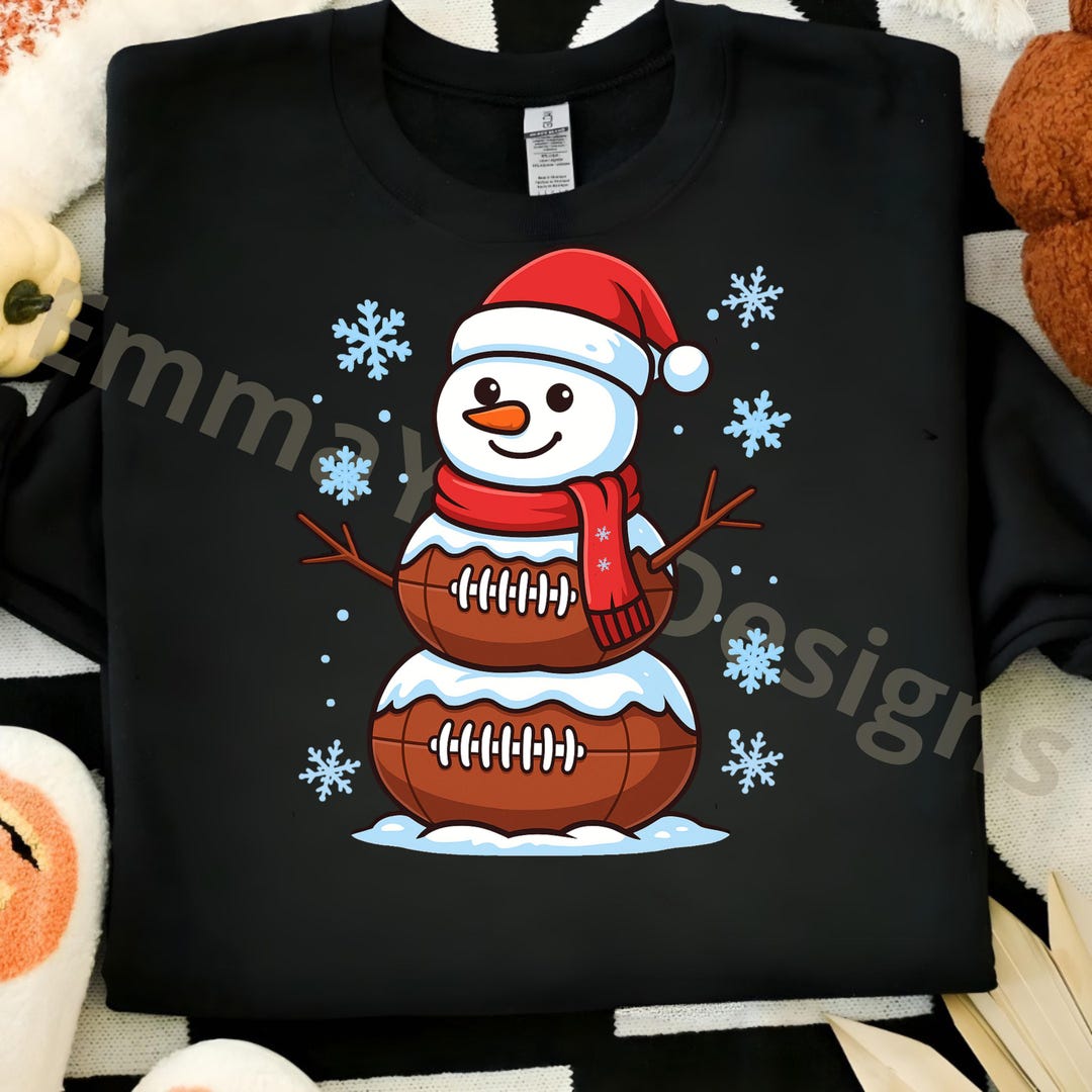 Football Snowman PNG: Christmas Sports Sublimation (digital Download ...
