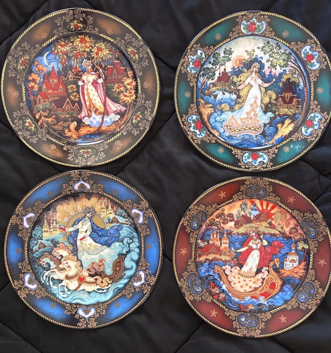 1992 Russian Collector Plate Set – ‘seasons in Russia’ by Sergei ...