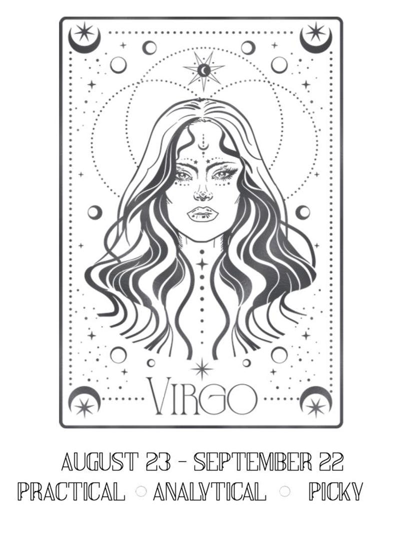Printable Virgo Zodiac Coloring Page – Earth Sign Astrology Art ...