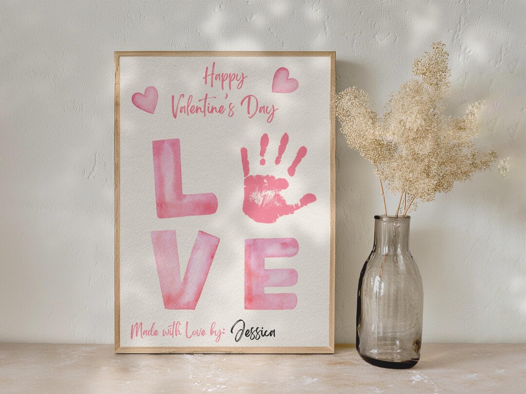 Love Valentines Handprint Craft for Toddlers, Valentines Day Handprint ...