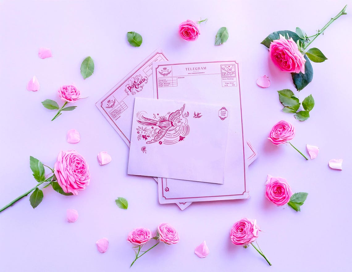 Dove Stationery Set: Letter, Telegram & Postcard (digital Download) - Etsy