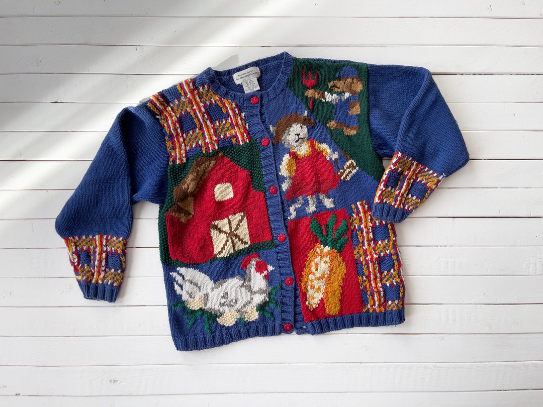 Cute Cottagecore Sweater | 80s 90s the Eagle's Eye Cat Chicken Barn ...