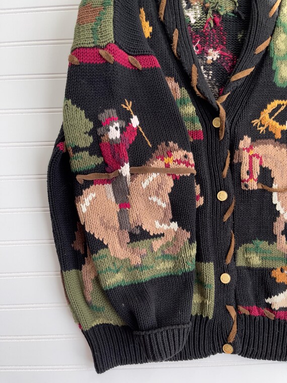 fox hunting sweater 80s 90s vintage Traditional Tradi… - Gem